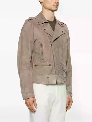 SALVATORE SANTORO Suede Biker Jacket