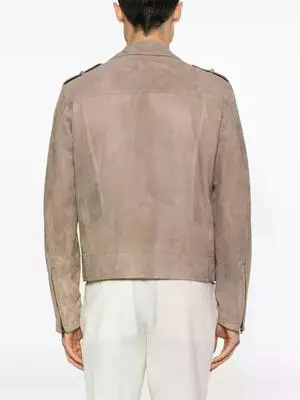 SALVATORE SANTORO Suede Biker Jacket