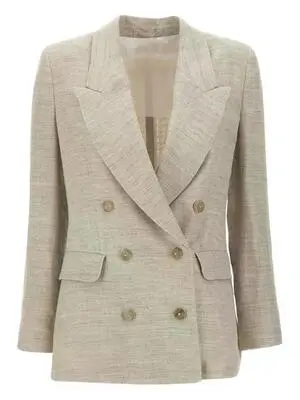 Marella Linen Double-breasted Blazer