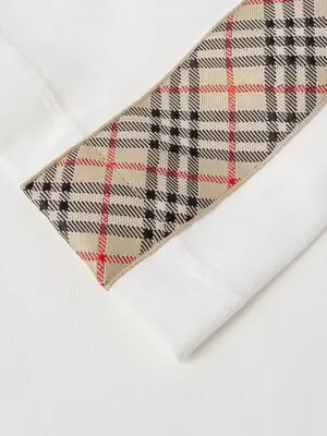 Burberry Checked Cotton-jersey T-shirt - Neutrals