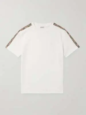 Burberry Burberry - Checked Cotton-Jersey T-Shirt - Men - Neutrals - XS Off-white