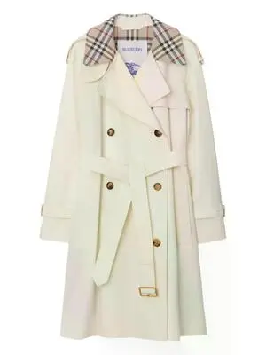 Burberry Mid-length Trench Coat With Checked Collar