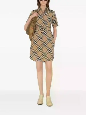Burberry Cotton Shirt Dress - Neutrals