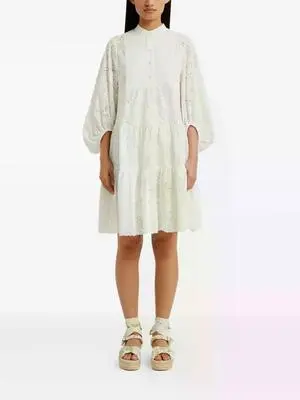 Erdem Half-sleeve Mini Dress - White