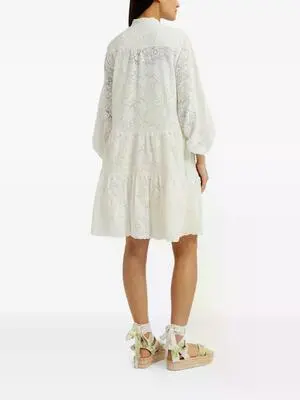 Erdem Half-sleeve Mini Dress - White
