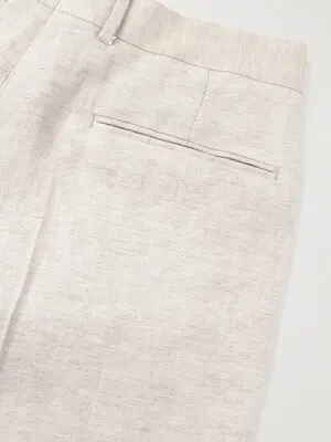 Brunello Cucinelli Slim-fit Straight-leg Pleated Linen Trousers