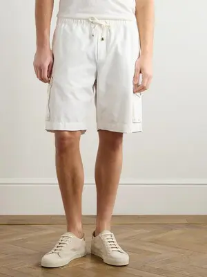 Brunello Cucinelli Straight-leg Cotton-twill Drawstring Cargo Shorts