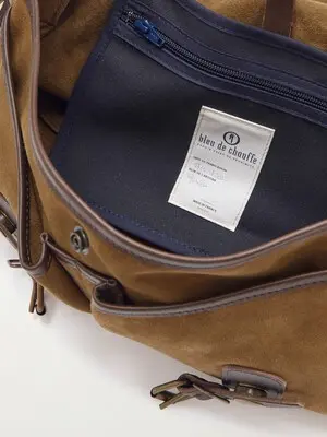 BLEU DE CHAUFFE Fisherman's Musette Leather-trimmed Suede Messenger Bag