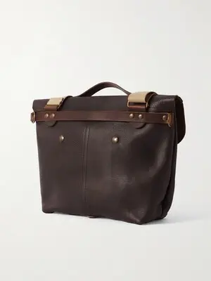 BLEU DE CHAUFFE Lazard Full-grain Leather Messenger Bag