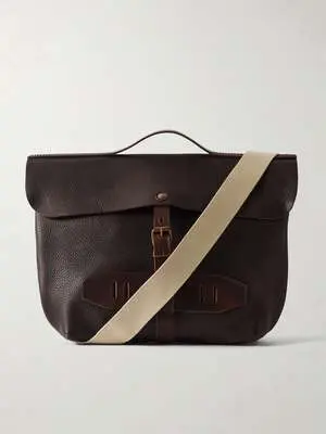 BLEU DE CHAUFFE Lazard Full-Grain Leather Messenger Bag Dark Brown