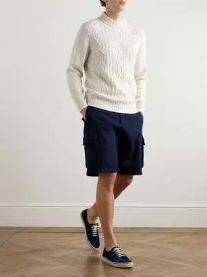 Brunello Cucinelli Cable-knit Cashmere Mock-neck Sweater