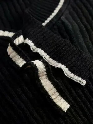 ELENA VELEZ Varsity Knitted Top - Black