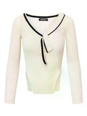 ELENA VELEZ Varsity Knitted Top - Neutrals