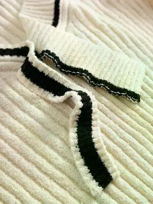ELENA VELEZ Varsity Knitted Top - Neutrals