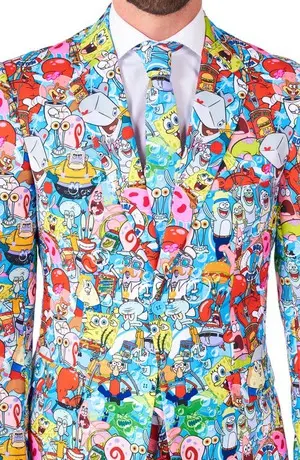 Opposuits Spongebob Frenzy Two-piece Suit & Tie Set