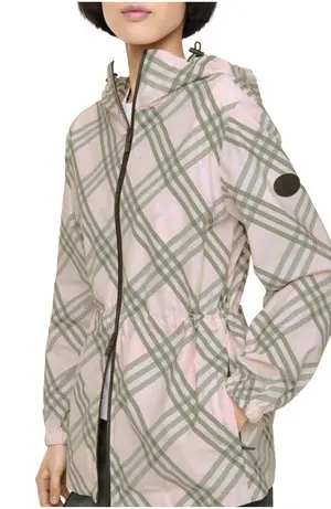 Burberry Check Whitstable Hooded Jacket - Mallow Pink