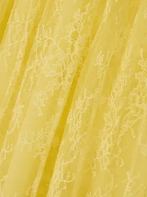 DÔEN Pamelina Ruffled Shirred Lace Midi Dress