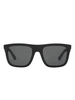 Burberry Embossed Check Square Frame Sunglasses - Black