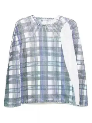 Comme Des Garçons Tartan Check-print Jumper - Blue