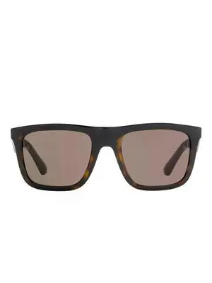 Burberry Embossed Check Rectangular Sunglasses - Brown