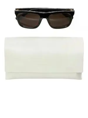 Burberry Embossed Check Rectangular Sunglasses - Brown