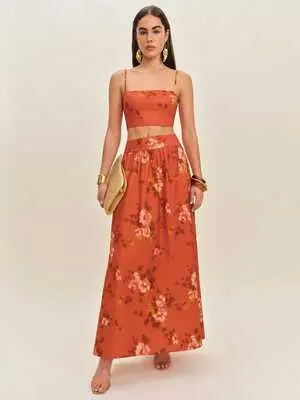 REFORMATION Amor Two-piece Set - Coral Bloom