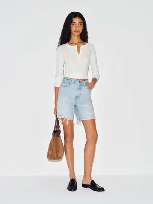 REFORMATION High Rise Denim Shorts - Blue