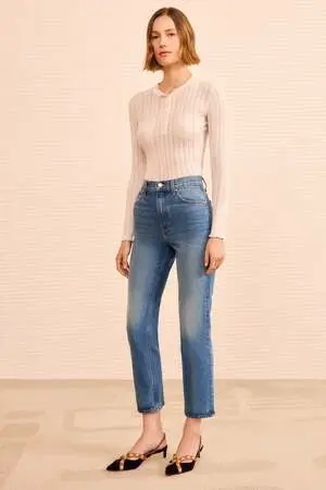 Ulla Johnson The Agnes Cropped Jean - Danube