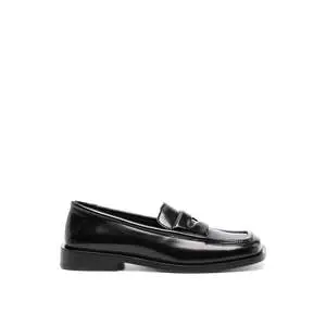 Attico Amanda Leather Loafers - Black