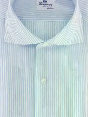 FINAMORE 1925 Eduardo Striped Button-up Shirt - Blue