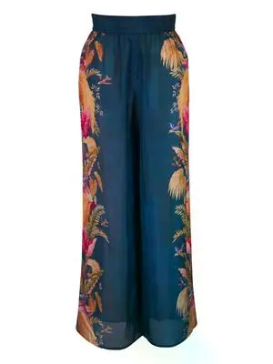 Zimmermann Floral-print Trousers - Blue