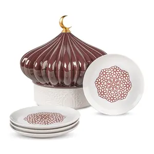 LLADRO Majestic Nights Porcelain Box With Set Of 4 Plates - Multi