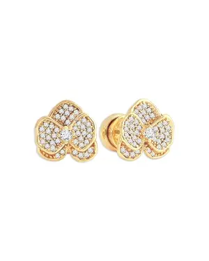 ANABEL ARAM Pave Orchid Stud Earrings - Gold