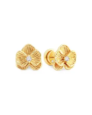 ANABEL ARAM Pave Orchid Stud Earrings