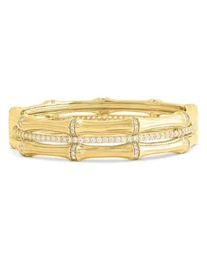 ANABEL ARAM Pave Bamboo Bangle Bracelet - Gold
