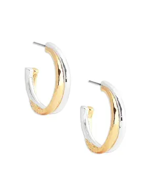 ANABEL ARAM Farrier 18k Yellow Gold Plated & Sterling Silver Hoop Earrings - Two Tone