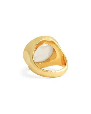 ANABEL ARAM Mother Of Pearl Pegasus Coin Signet Ring