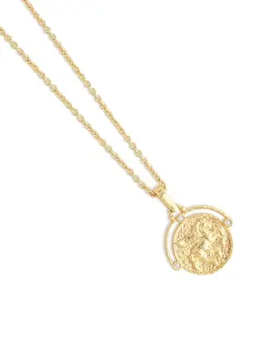 ANABEL ARAM Pave Pegasus Coin Pendant Necklace