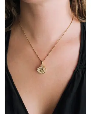 ANABEL ARAM Pave Pegasus Coin Pendant Necklace