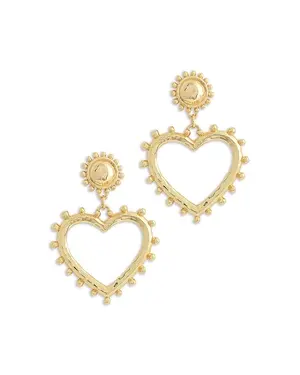 ANABEL ARAM Open Heart Drop Earrings - Gold