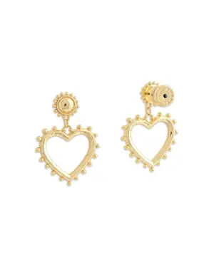 ANABEL ARAM Open Heart Drop Earrings - Gold