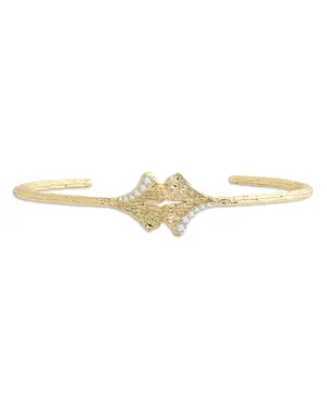 ANABEL ARAM Pave Ginkgo Leaves Cuff Bracelet - Gold