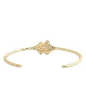 ANABEL ARAM Pave Ginkgo Leaves Cuff Bracelet