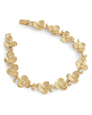 ANABEL ARAM Pave Orchid Link Bracelet - Gold