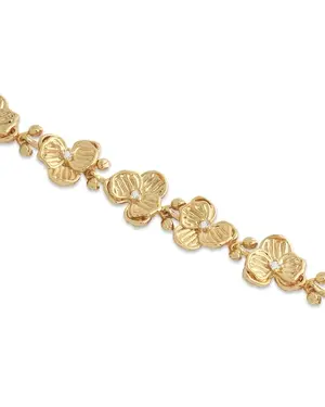 ANABEL ARAM Pave Orchid Link Bracelet