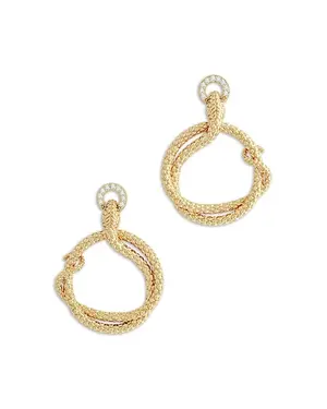 ANABEL ARAM Pave Serpent Drop Hoop Earrings - Gold