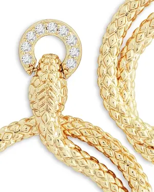 ANABEL ARAM Pave Serpent Drop Hoop Earrings