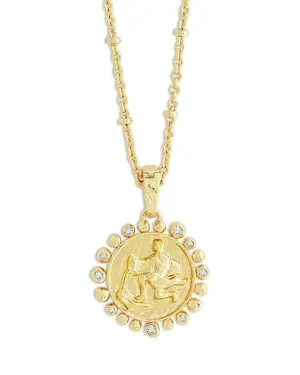 ANABEL ARAM Pave Zodiac Pendant Necklace - Aquarius