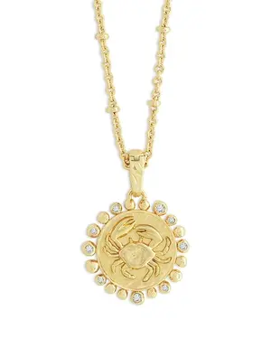ANABEL ARAM Pave Zodiac Pendant Necklace - Cancer