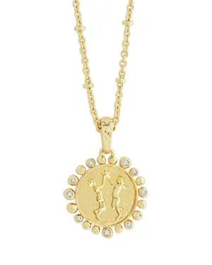 ANABEL ARAM Pave Zodiac Pendant Necklace - Gemini